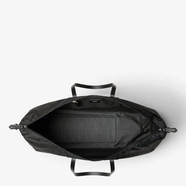 Fendi Duffle Foldable, Black Ff Zucca Superlight Fabric Duffle Bag